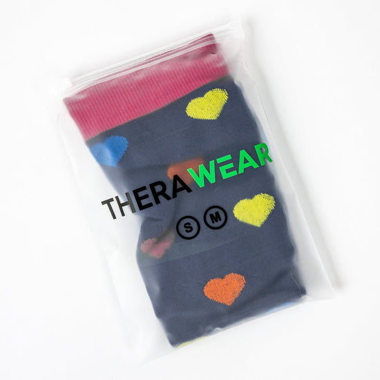 Compression Socks Australia | TheraSocks Knee High | Navy Hearts ...